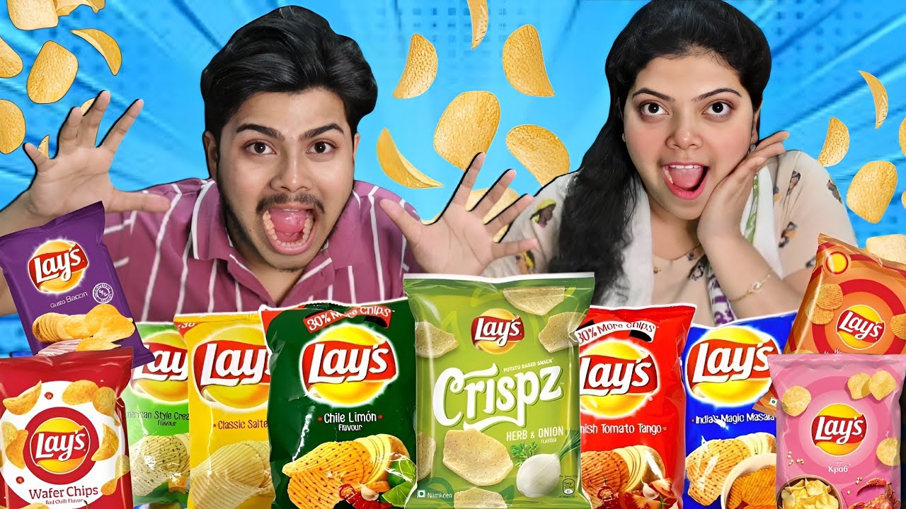 20x Lays Chips Eating Challenge. || bro & sis Indian food Eating show ...