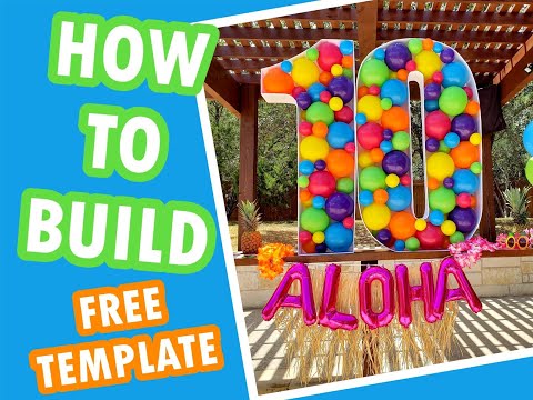 10th birthday large number decorations - DIY balloon mosaics - Tropical ...
