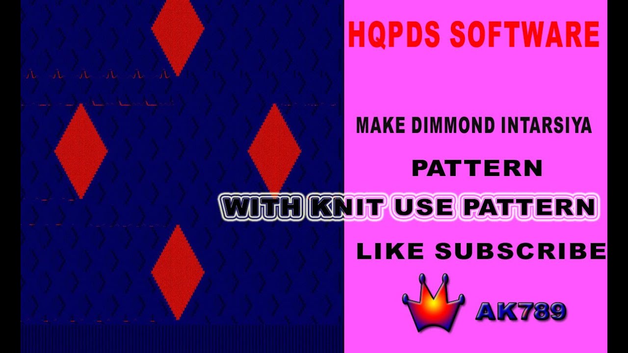 How to make intarsiya dimmond# with knit use pattern# in hqpds# - YouTube