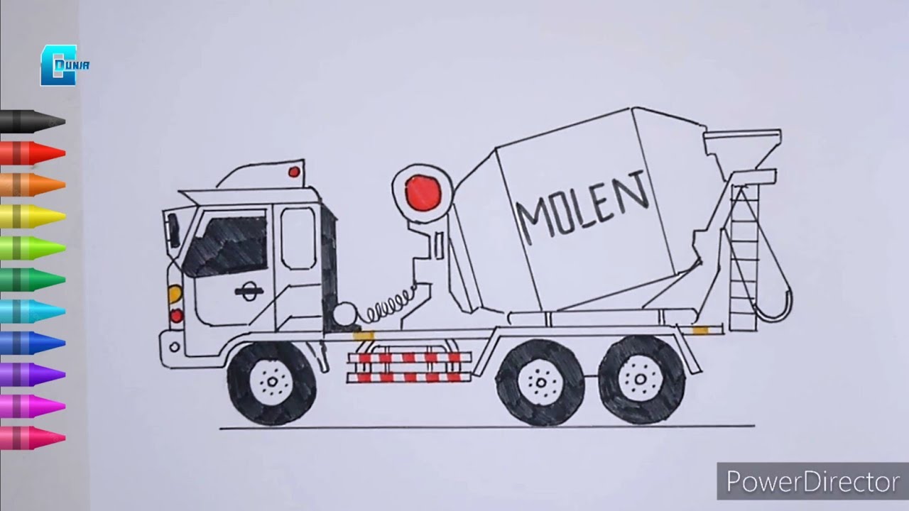 CARA MENGGAMBAR TRUK FUSO MOLEN YANG MUDAH - YouTube