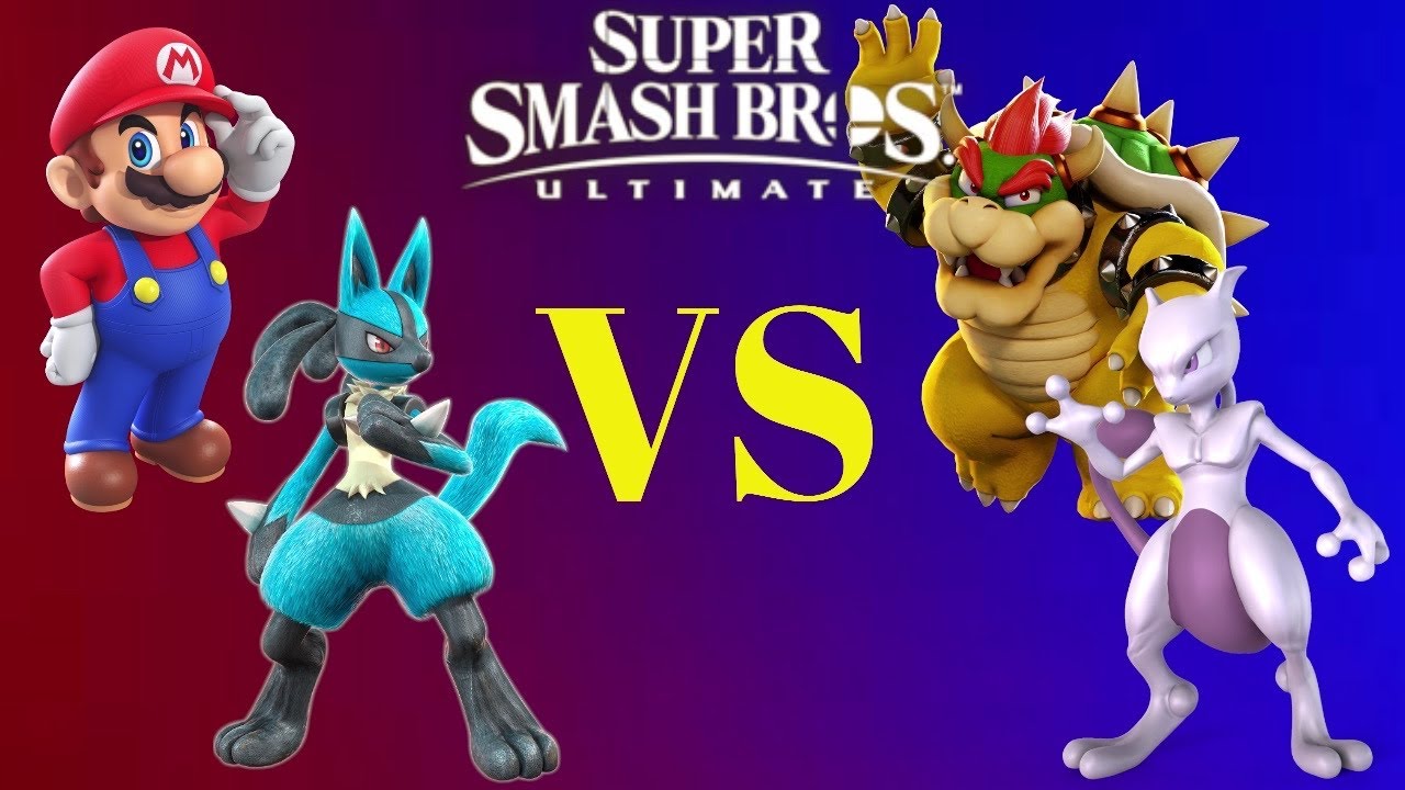 SSBU - Mario & Lucario vs Bowser & Mewtwo - YouTube