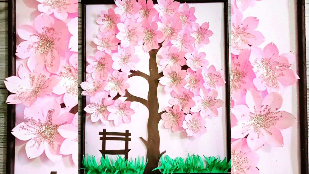 How To Make Paper Flower Tree | Paper Flower Making Step By Step | Diy ...