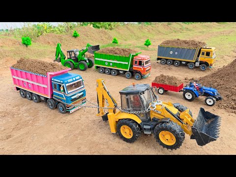 Jcb tractor video | JCB 4*4 5CX fully loading Mud Tata truck 2518 | tractor cartoon | jcb gadi 