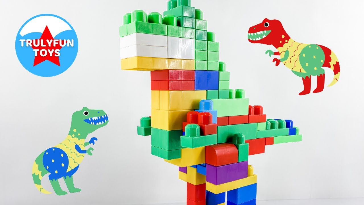 Mega Blocks Dinosaur! Colors and Patterns Learning Video for Kids - YouTube