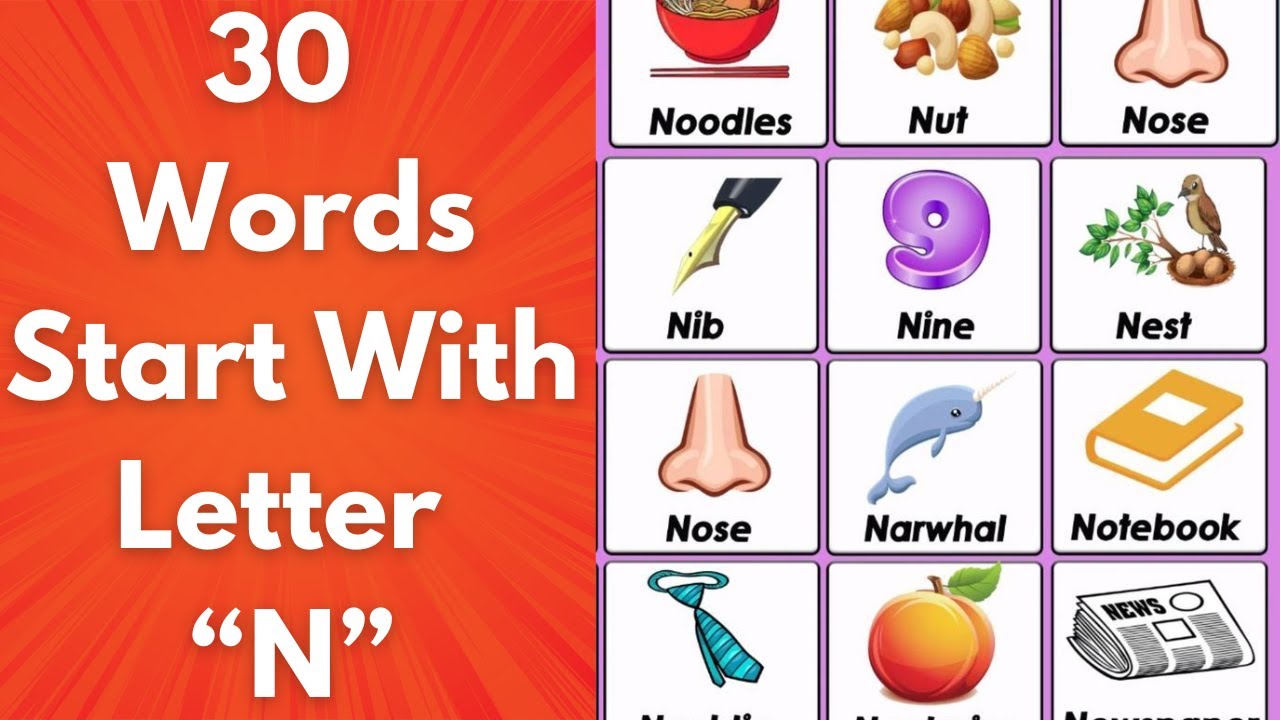 N Letter Words (Words Start With Alphabet N) - YouTube