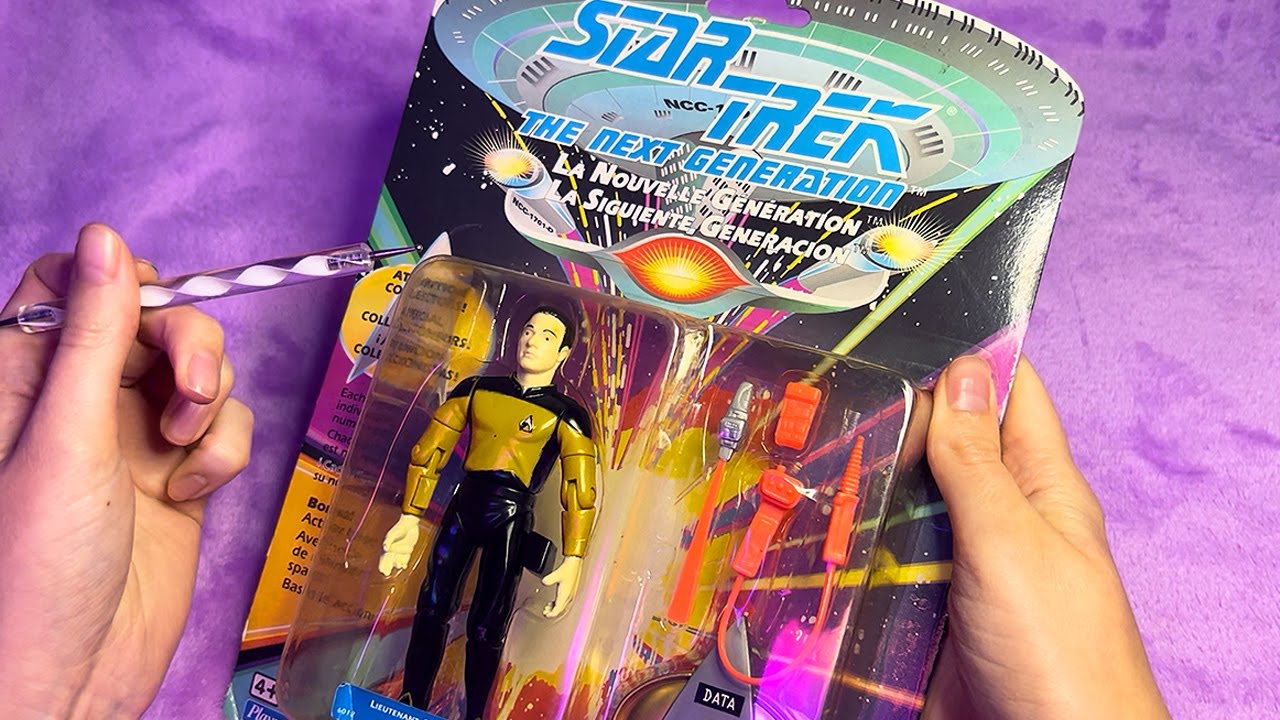 ASMR Star Trek Data Figure Unboxing (Whispered, Tracing) - YouTube