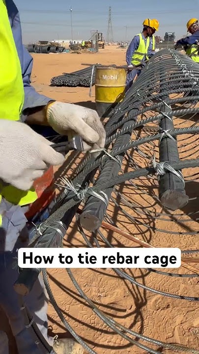 How to tie rebars cage #construction #work #power #workout - YouTube