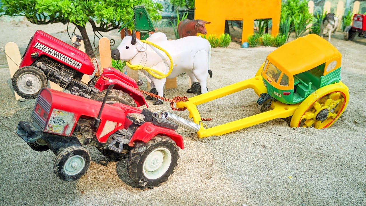 Bullock Cart Stuck in Soil Pulling Out double Tractor | @Bazylland ...