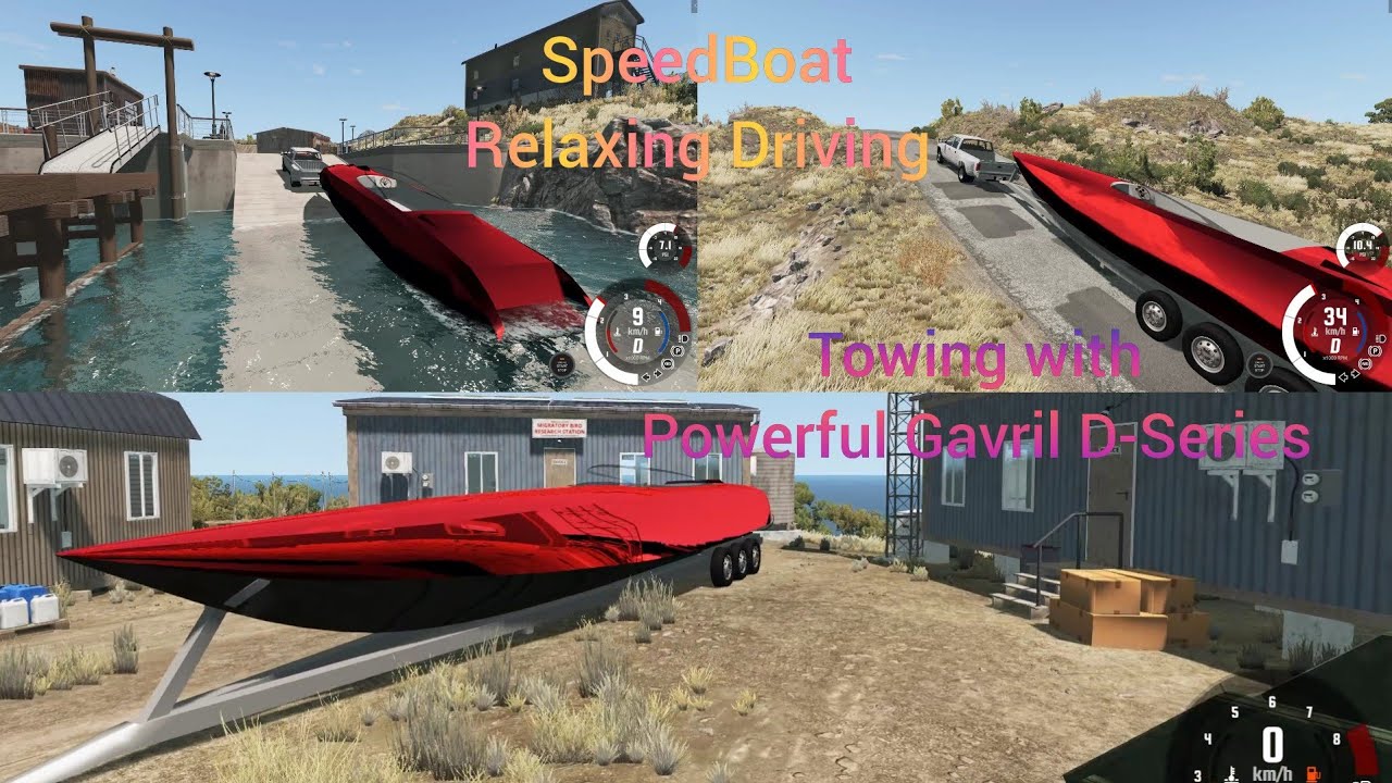 Relaxing Driving and Towing with Trailer the SpeedBoat-BeamNG.drive #92 ...