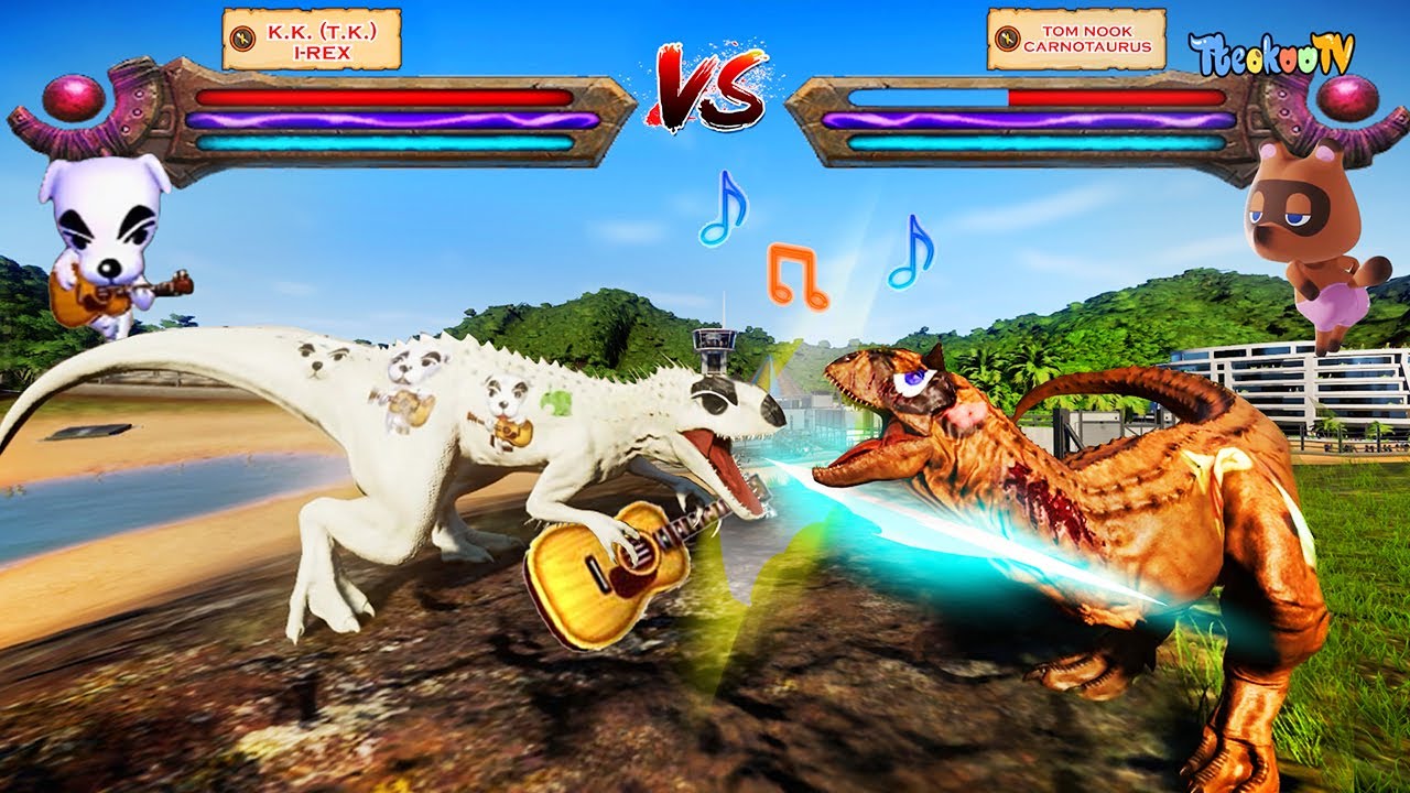 (Jurassic World Evolution🌍) (ACNH Battle ) Indominus Rex,Giganotosaurus ...