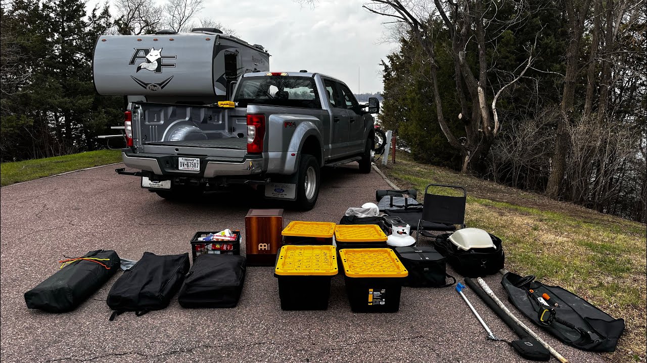 Living In a Truck Camper: Packing All of Our Gear - YouTube