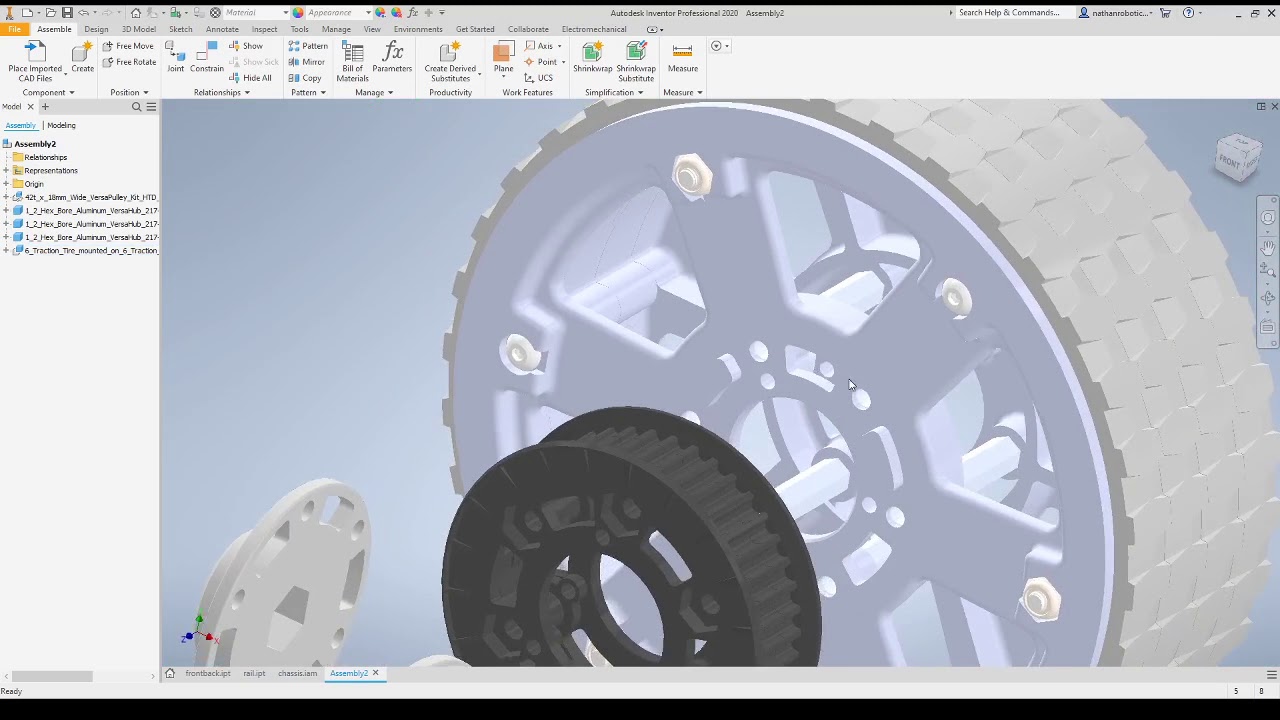 FRC chassis cad tutorial Part 3 - YouTube