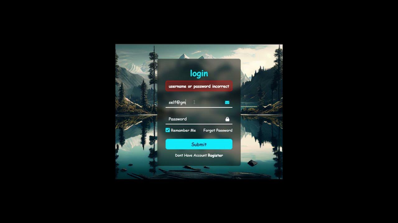 How To Make Validate Login Form Using Html Css And Javascript Youtube