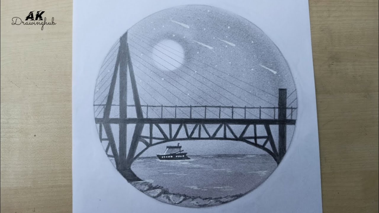 Draw a bridge over the river|#simple ||AK Drawinghub|| - YouTube