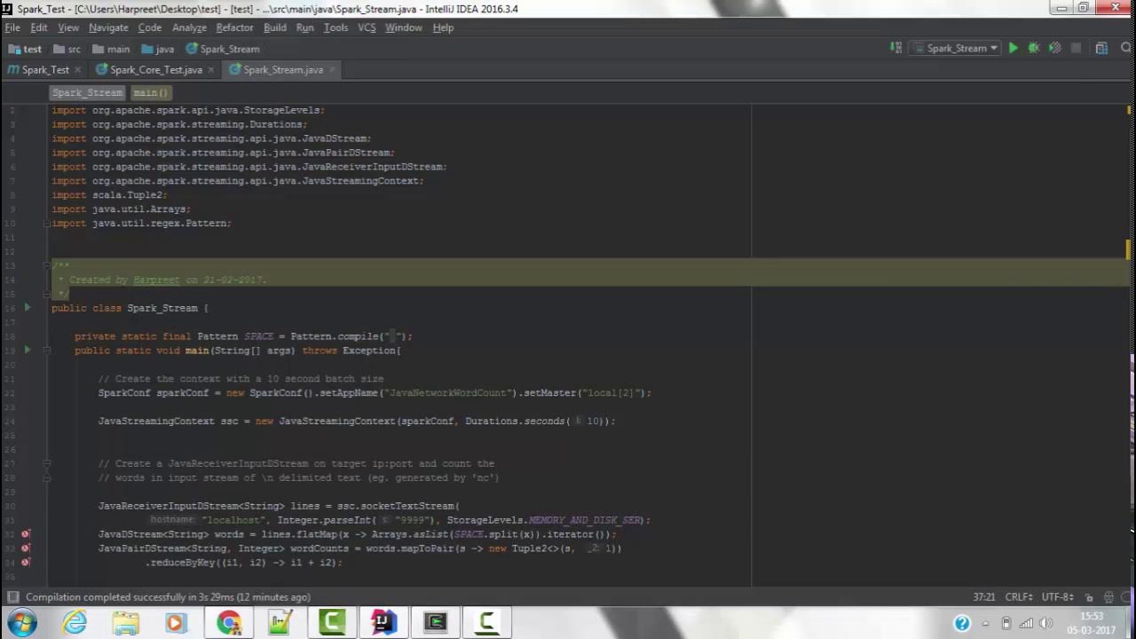Spark Streaming Word Count Java spark streaming word count example - YouTube