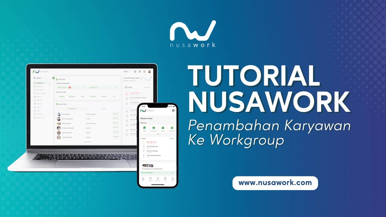 Tutorial nusawork - Tambah Karyawan ke Workgroup - YouTube