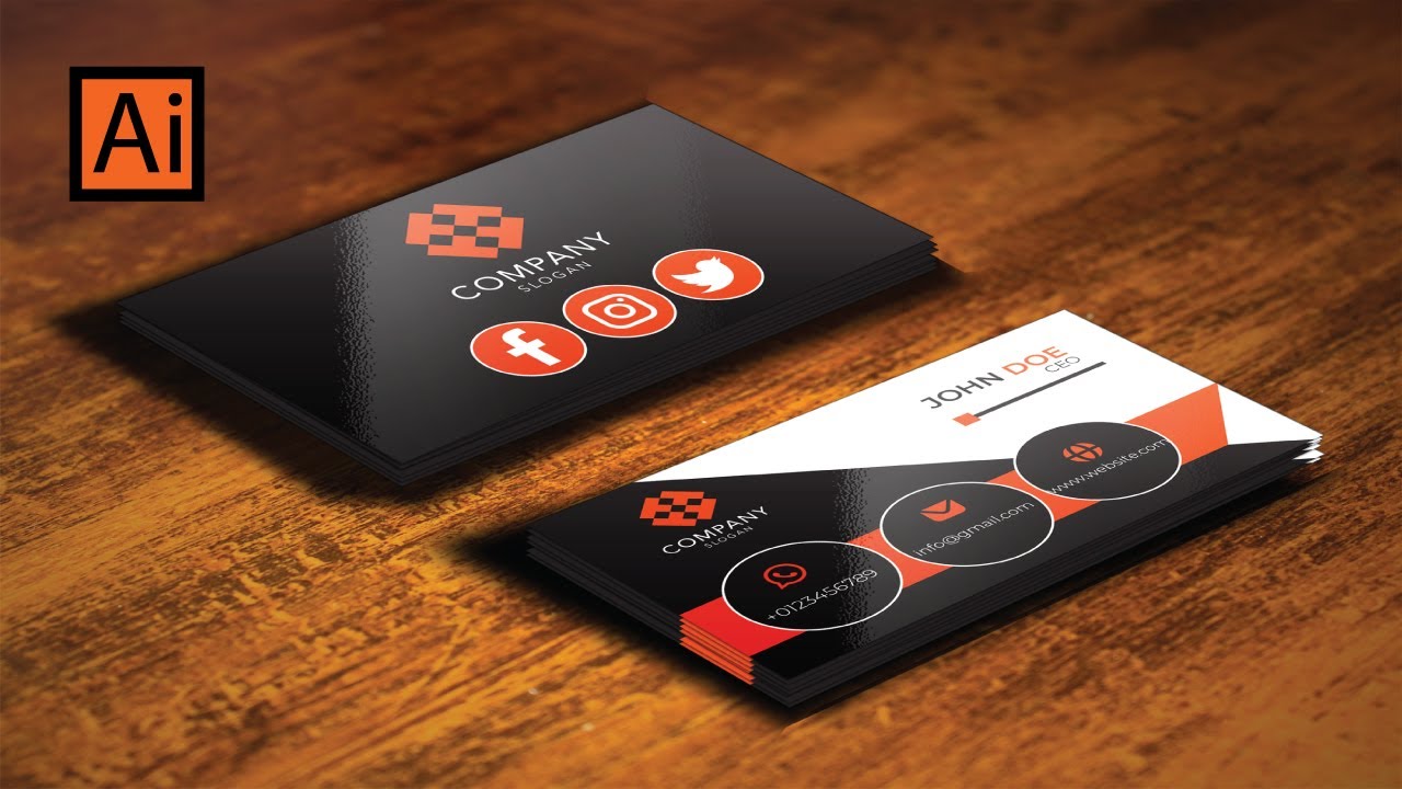 How to Create Business Card Design in Illustrator CC | illustrator ...