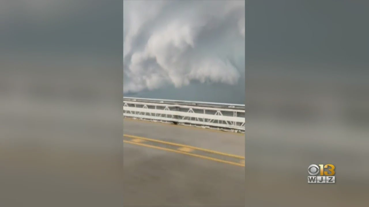 Crazy Storm Clouds Over The Chesapeake Bay Bridge - YouTube
