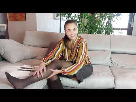Simona prova le calze autoreggenti Relaxsan Prestige 140 denari