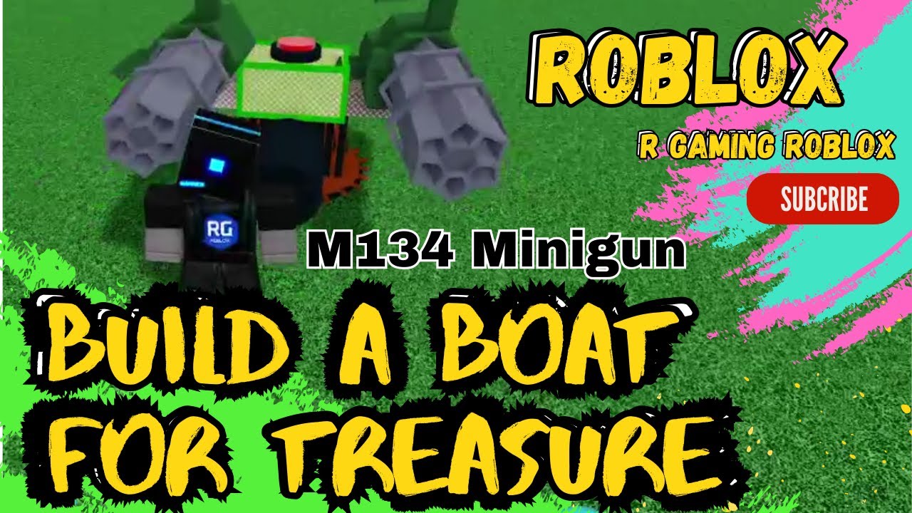 Shooting the M134 MINIGUN | Build a Boat for Treasure ROBLOX - YouTube