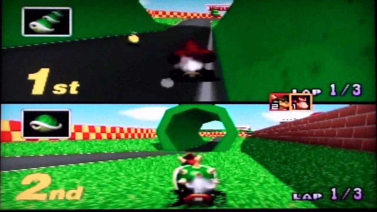 Mario Kart 64 Multiplayer Race at Mario Raceway - YouTube