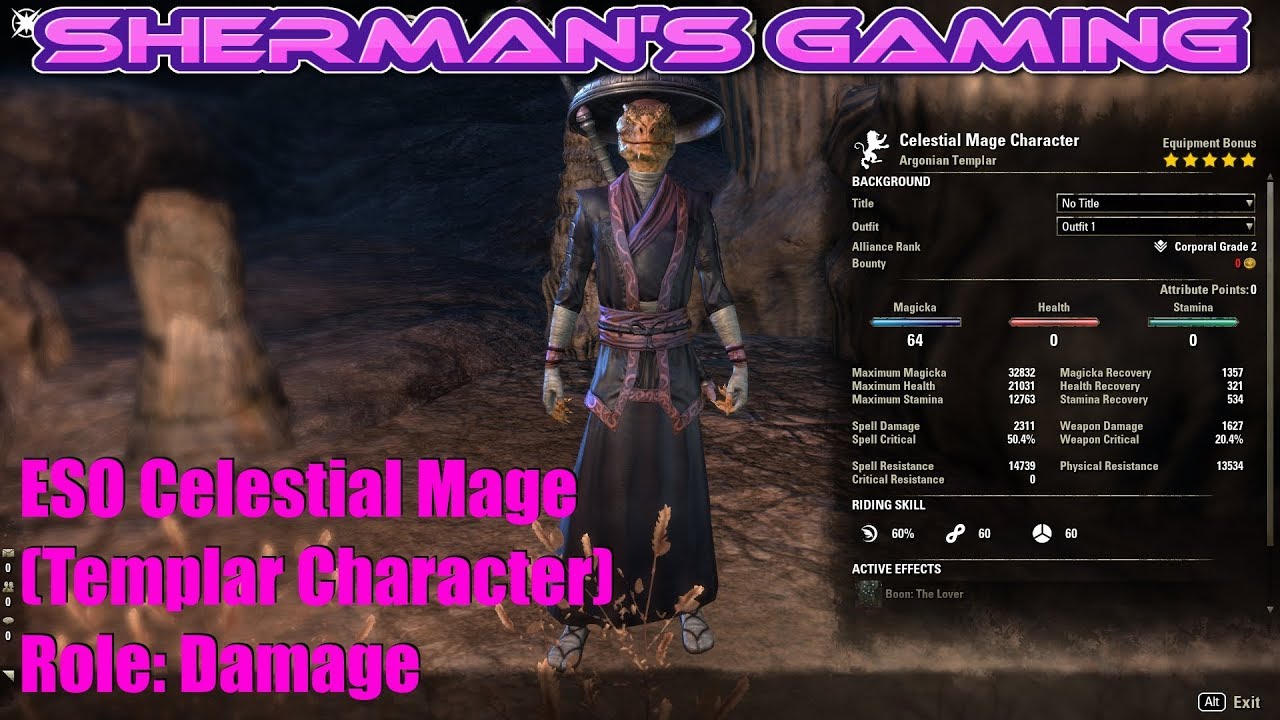 ESO Celestial Mage (Templar Character) Role: Damage - YouTube