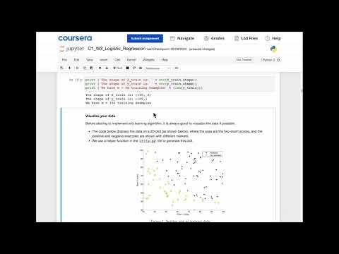 Logistic regression | Machine Learning Coursera Practice Lab - YouTube