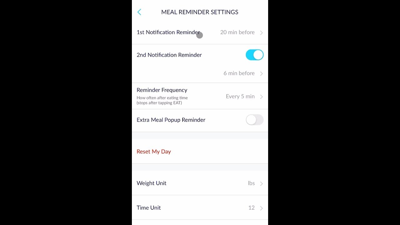 Meal Reminder Settings Tutorial - EatWise - YouTube