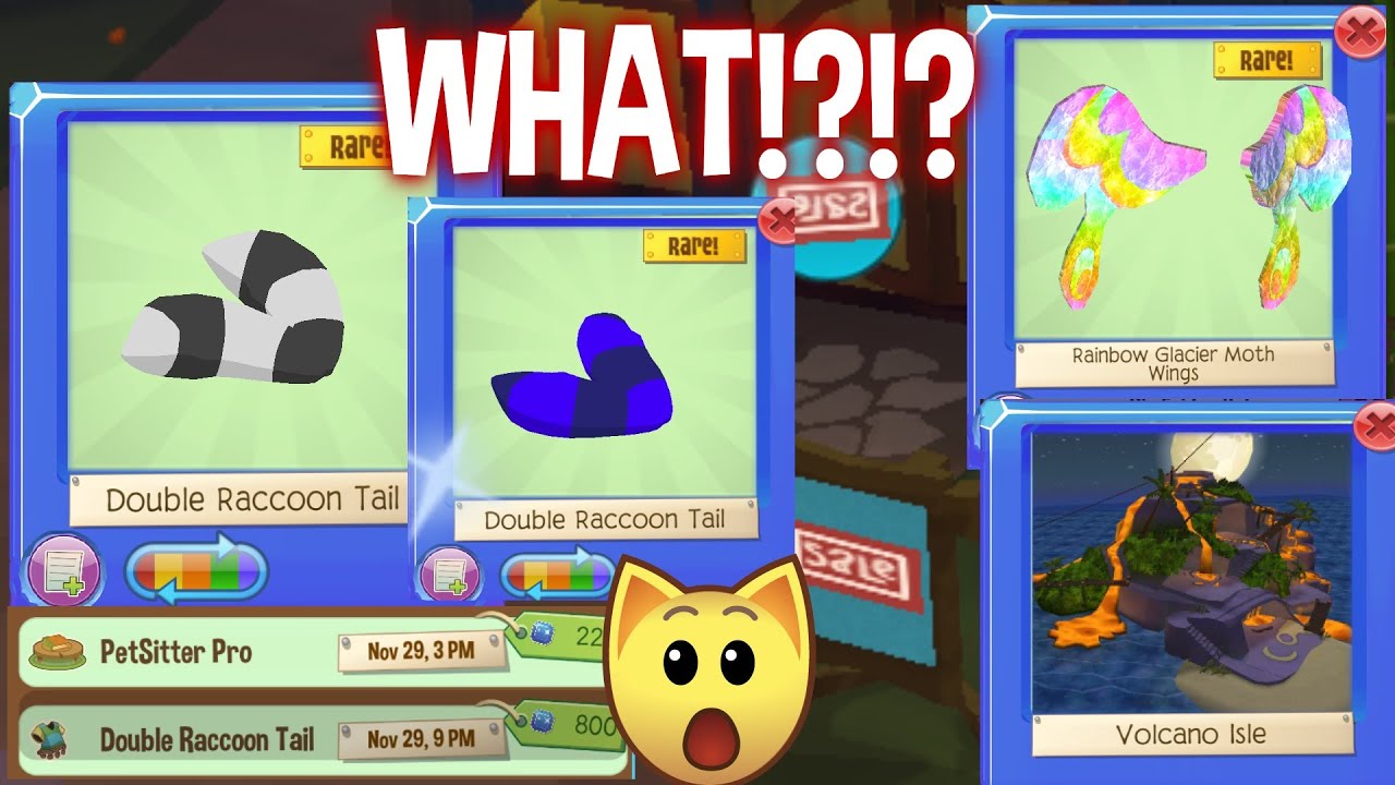 BIGGEST ANIMAL JAM SALE EVER | DOUBLE RACCOON TAILS, RAINBOW GLACIER ...