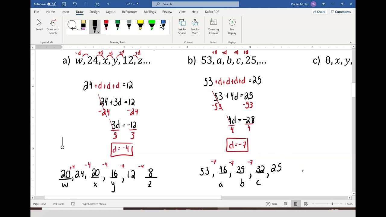 Unit 7 Chapter 1 Arithmetic Sequences Part 2 - YouTube