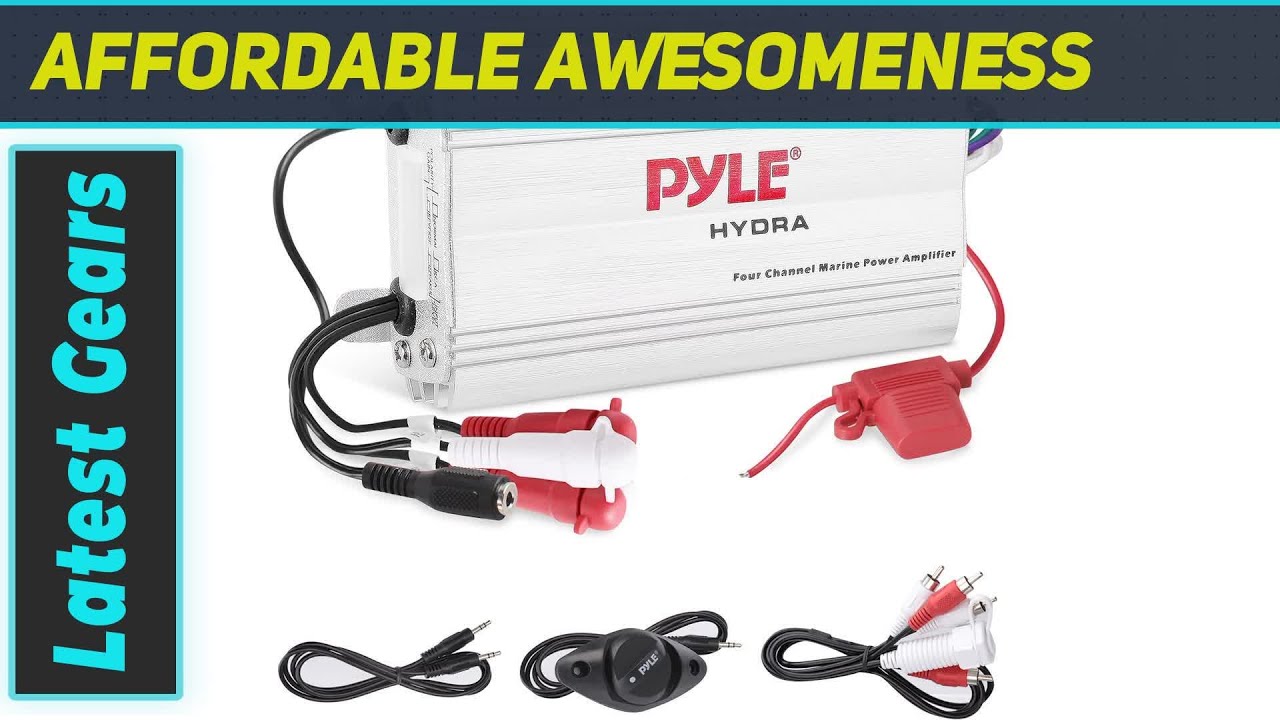 PYLE Hydra Marine Amplifier - Elite Series 400W 4 Channel Micro Amp ...