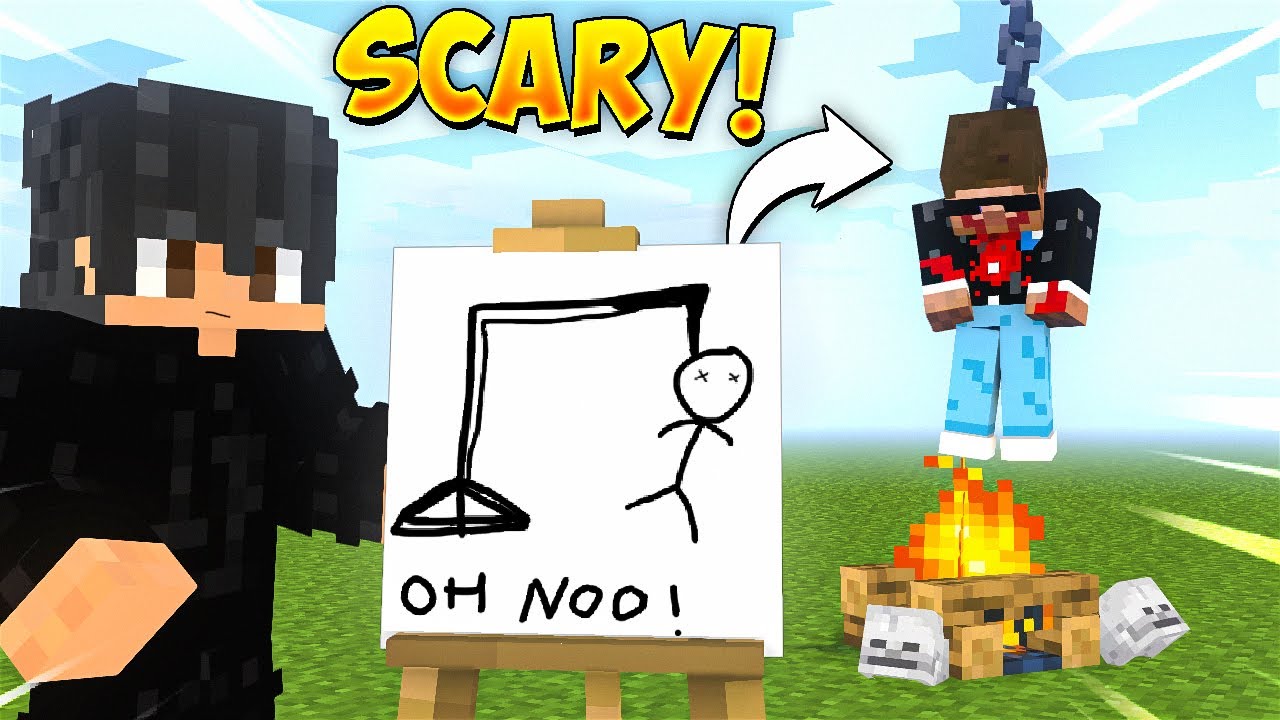 I Scared My Little Brother with //DRAW in Minecraft - YouTube