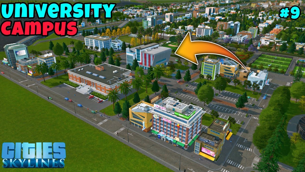 I Build University Campus Area In City! - Cities Skylines - YouTube