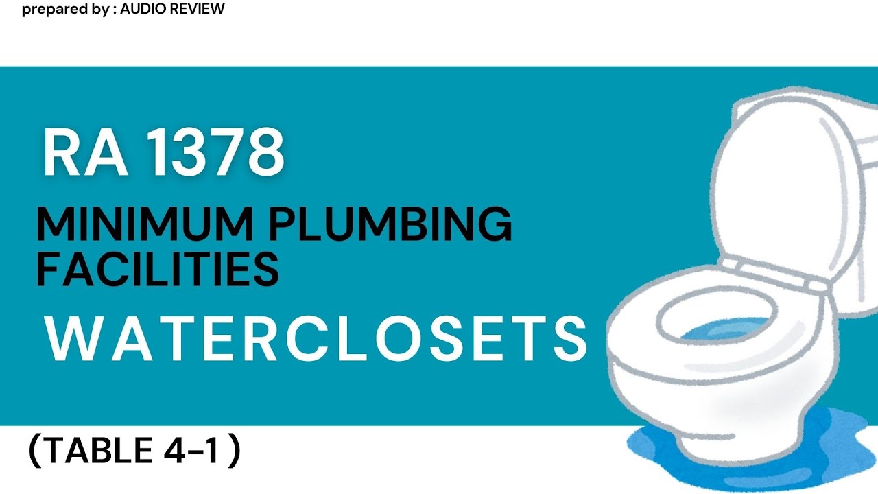 MINIMUM WATERCLOSET REQUIRED (RA 1378) - YouTube