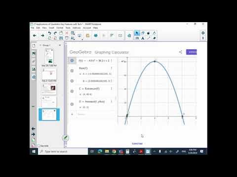 27 Applications of Quadratics Key Features with Tech - YouTube
