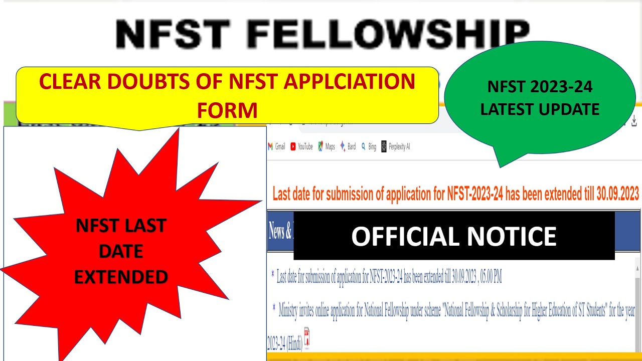 NFST ONLINE application last date extended| NFST 2023 latest update ...