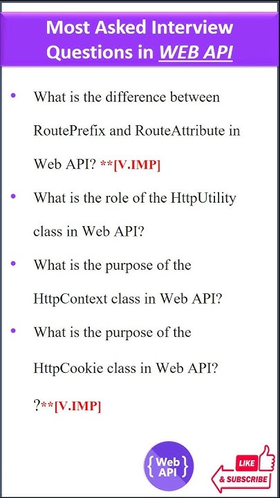 Very Important Web API Interview Questions #webapi - YouTube