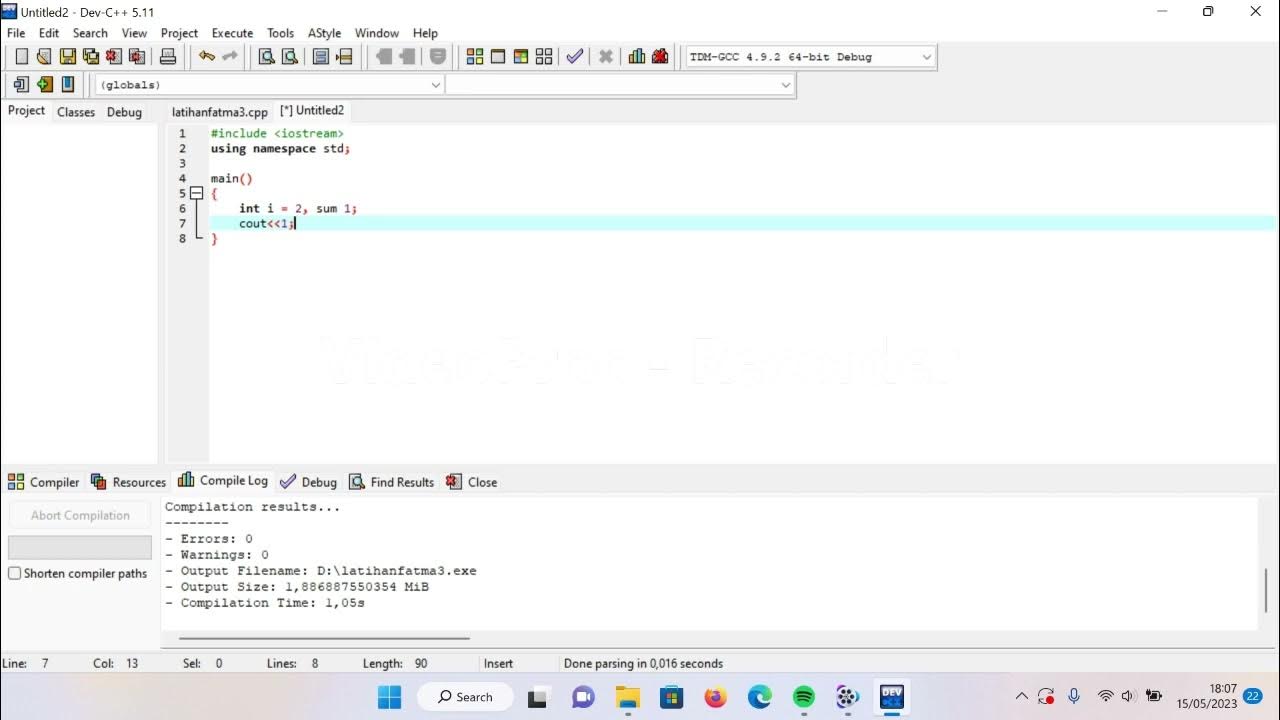 program untuk menampilkan jumlah deret dengan menggunakan perulangan Do While - YouTube