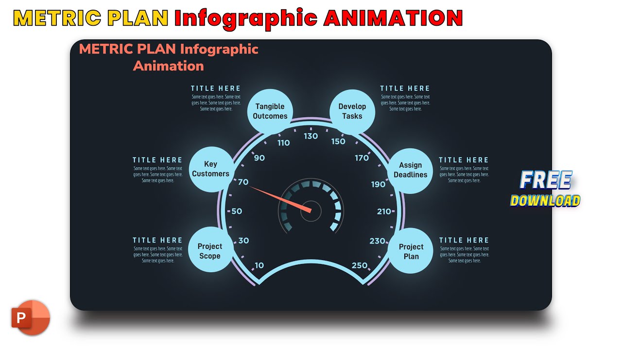 128.PowerPoint Animation - 6 Step METRIC PLAN Infographic Animation ...