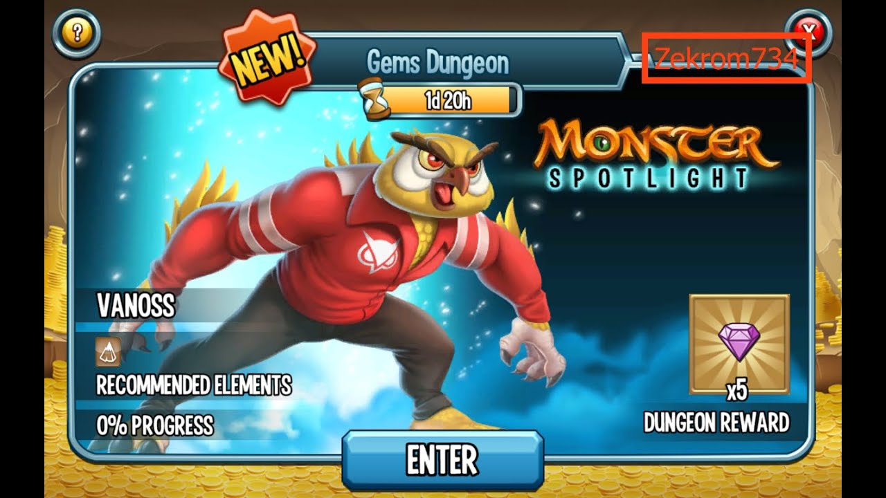 Monster Legends, Vanoss Spotlight Gem Dungeon complete - YouTube