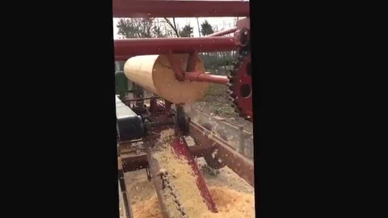 Planing the out log to cut radial sawn clapboards - YouTube