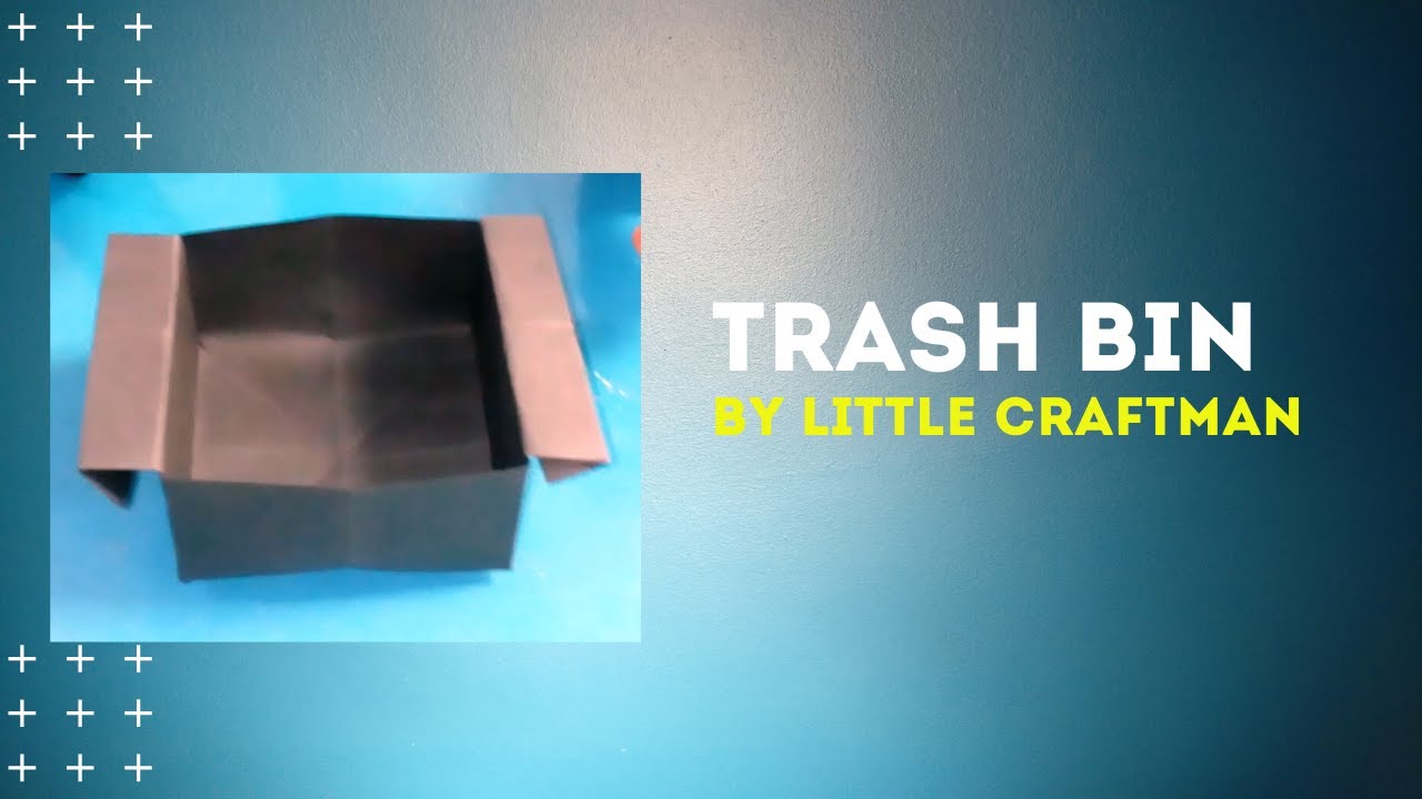 Paper Trash Bin Craft Idea By little Craftman - YouTube