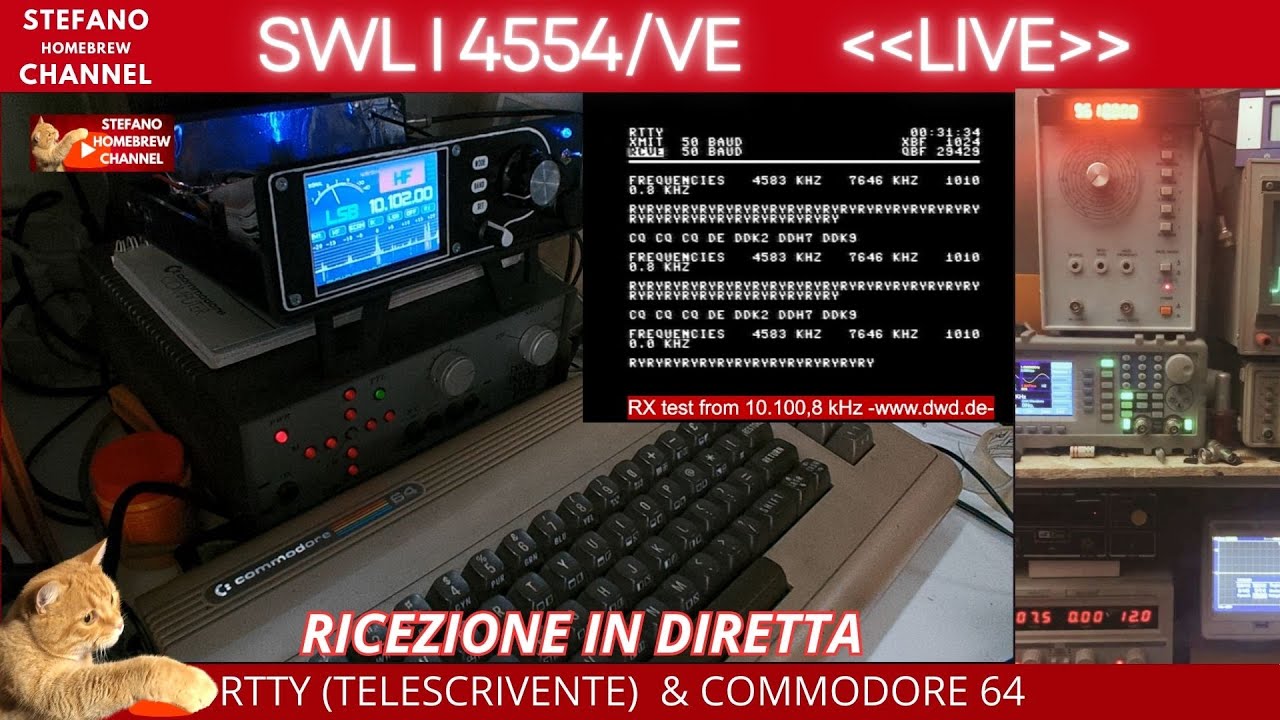 Ricezione RTTY (Telescrivente) con Commodore 64 & Radio SDR Home Made - YouTube
