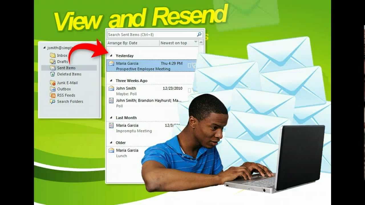 Outlook 2010 - View and Resend Sent Items - Microsoft Office 2010 ...