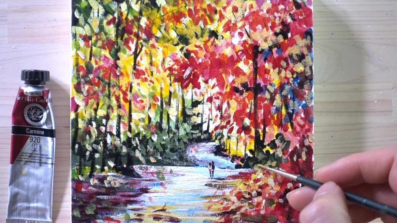 Autumn maple leaf | acrylic painting |Maple leaf |Healing #559 |lover ...