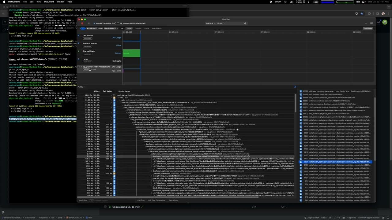 Profiling DataFusion with Instruments (part of XCode on Mac OSx) - YouTube