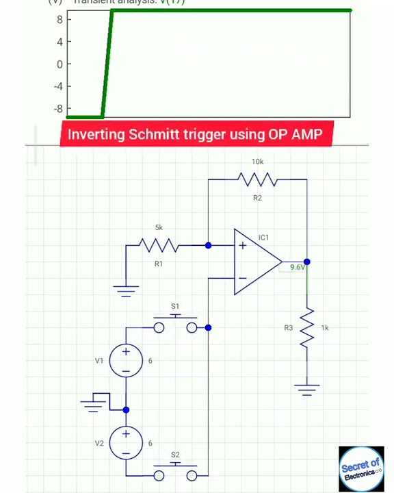 How to make Inverting Schmitt trigger using OP AMP - YouTube