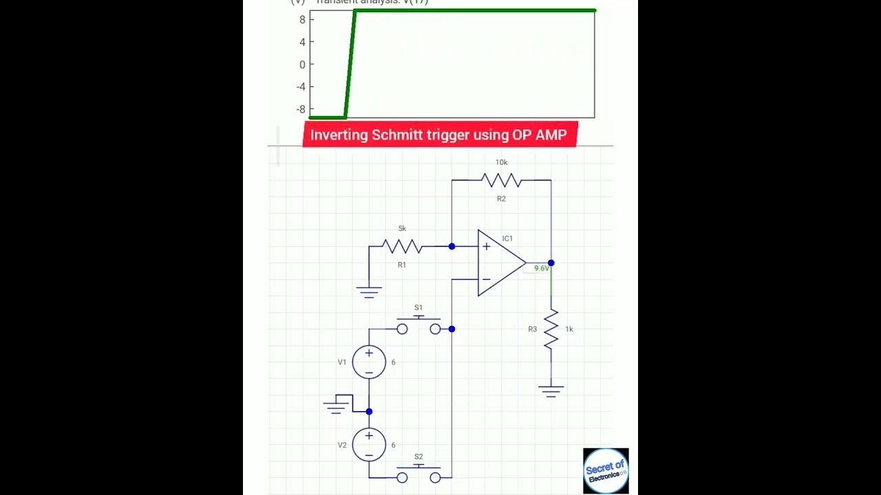 How to make Inverting Schmitt trigger using OP AMP - YouTube
