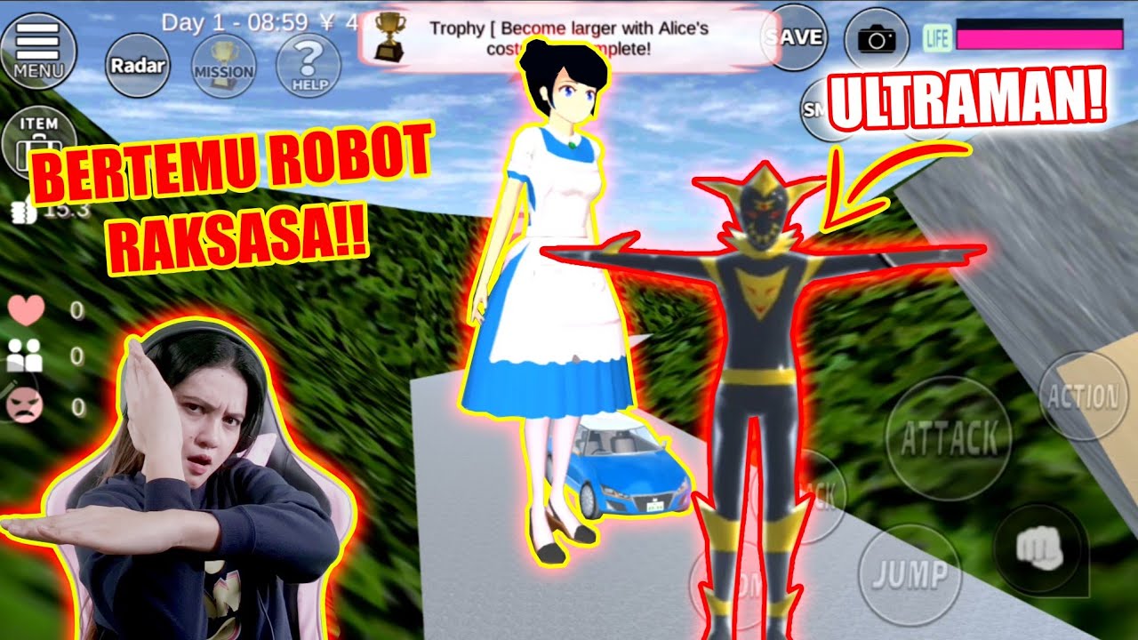 KETEMU ROBOT RAKSASA ULTRAMAN DI QUARRY!! SAKURA SCHOOL SIMULATOR ...