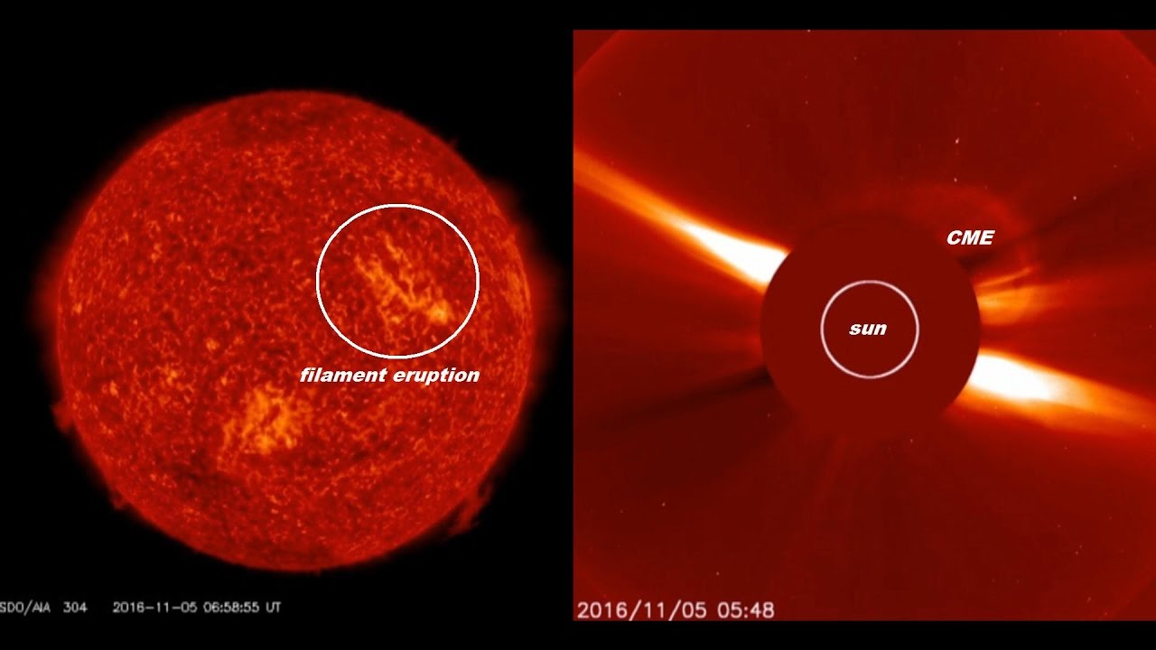 SUN SPITS A CME TOWARD EARTH: Nov. 7th, 2016. - YouTube